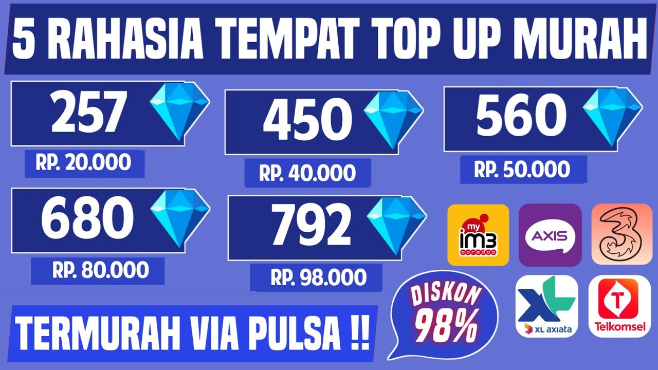 5 TEMPAT TOP UP DIAMOND MOBILE LEGENDS TERMURAH 2023 VIA PULSA | TOP UP ...