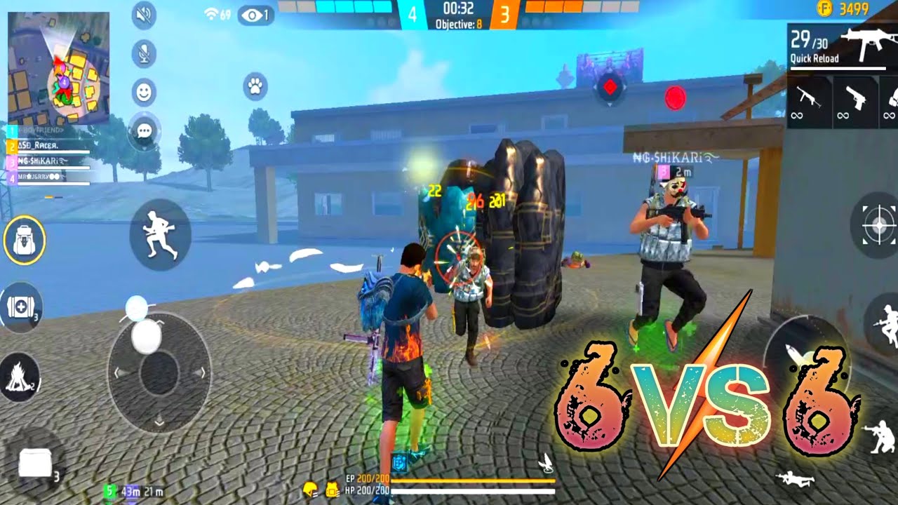 FREE FIRE CS CUSTOM GAMEPLAY 🎮 6 VS 6 ROOM GAME 💪 GARENA FREE FIRE MAX ...