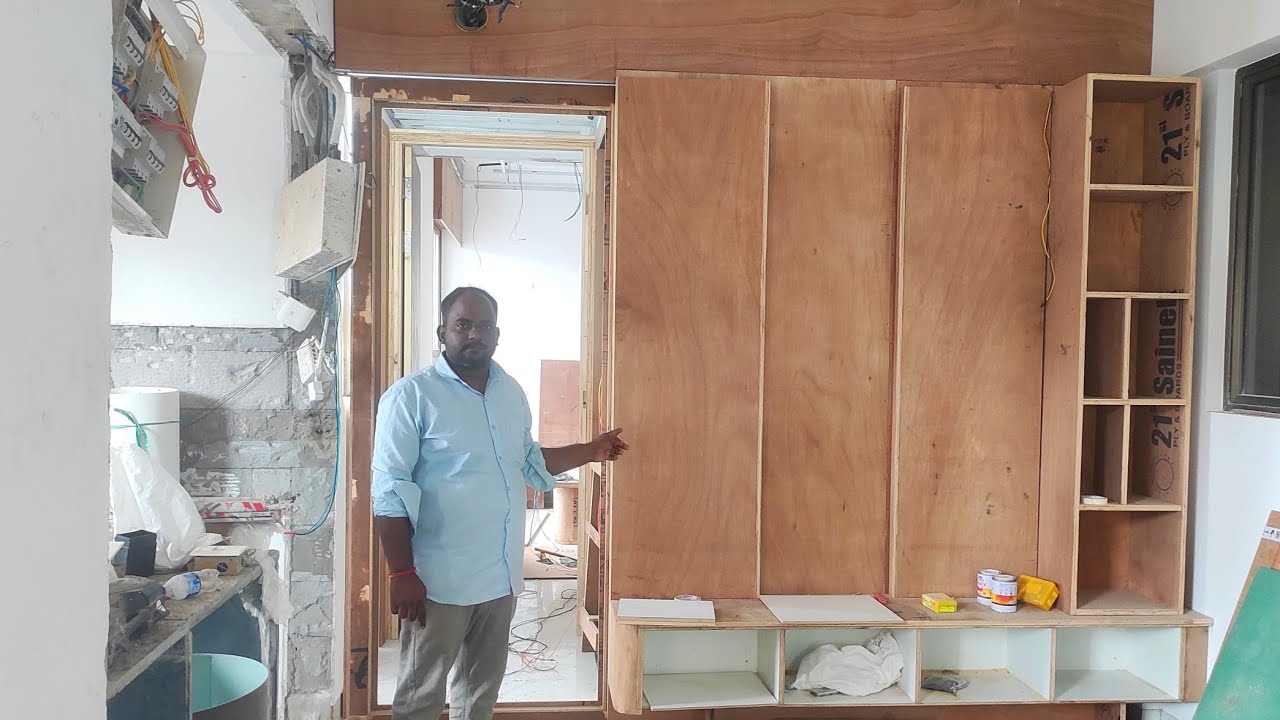 TV Unit with Sliding door कैसे बनाएं? Latest tv unit with sliding door ...