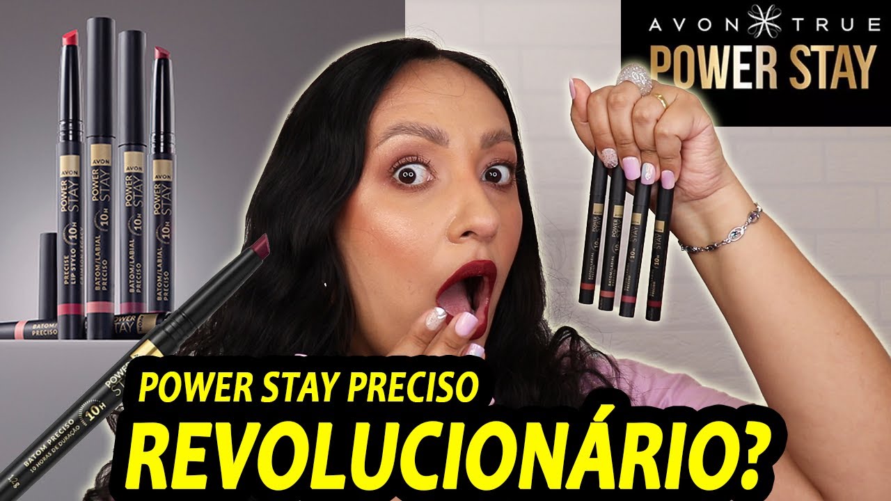 Testei o NOVO BATOM Power Stay Preciso AVON | Batom PRECISO e que dura ...