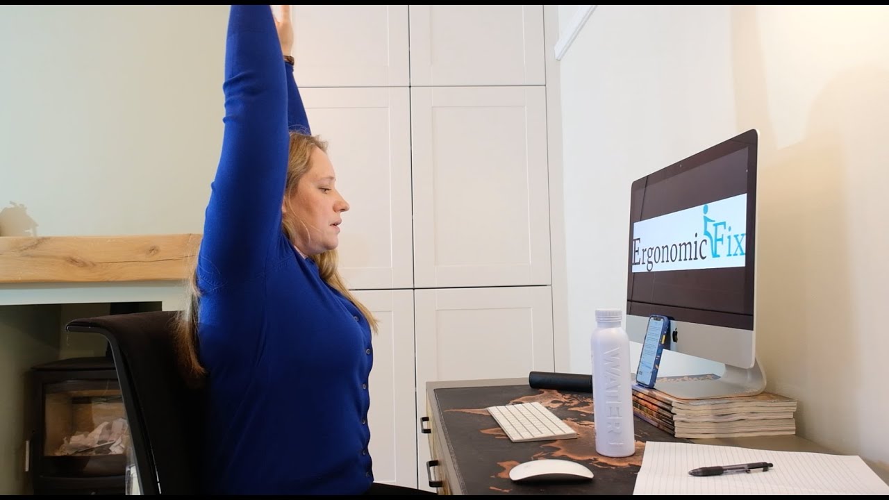 Desk based shoulder exercises - YouTube