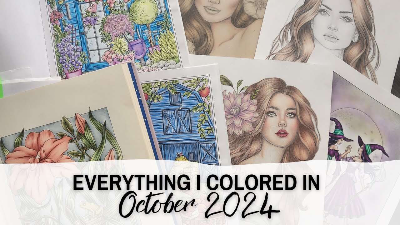 All of My Completed Adult Coloring Pages for October 2024 and WIPs ...