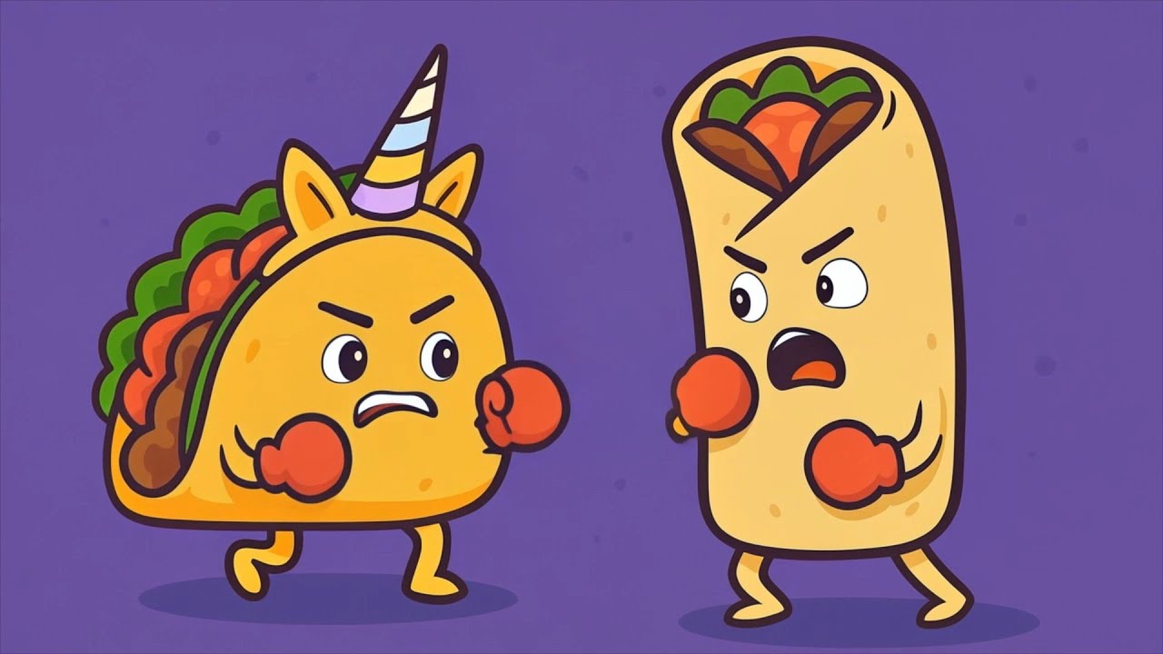 Taco Burrito Fight - YouTube