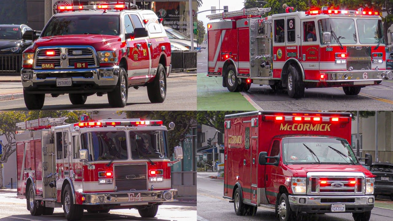 Santa Monica Fire Dept. Battalion 1, Engine 1, Engine 6, Engine 4 ...