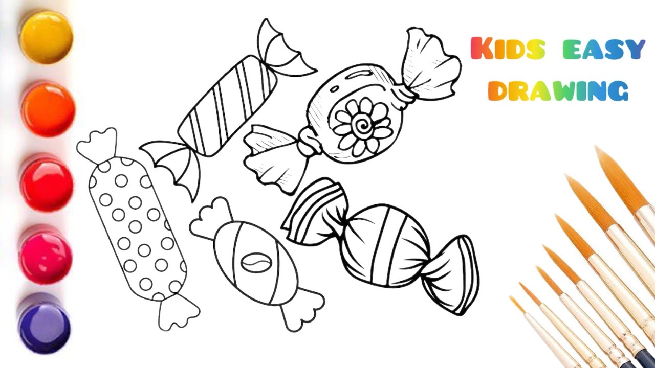 How to draw Toffee | Colouring | Painting for kids and toddlers @Colour ...
