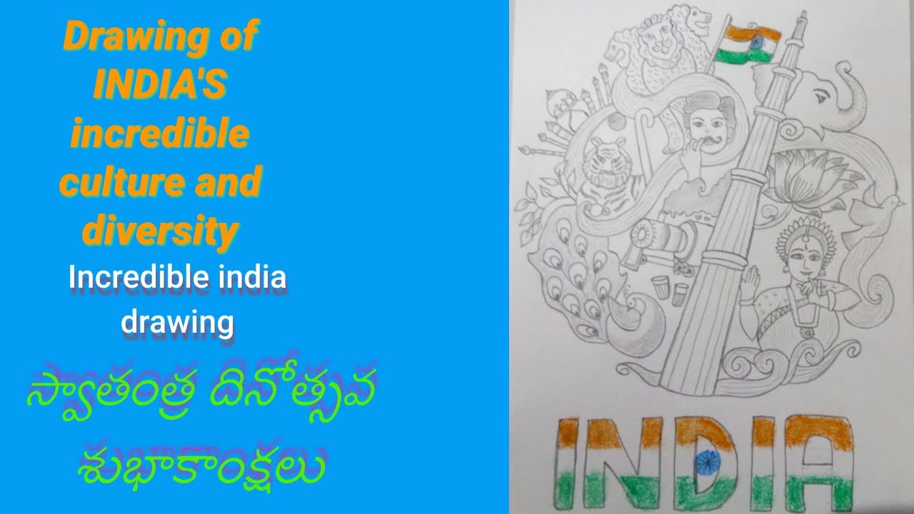 Drawing of INDIA'S incredible culture and diversity | Independence day ...