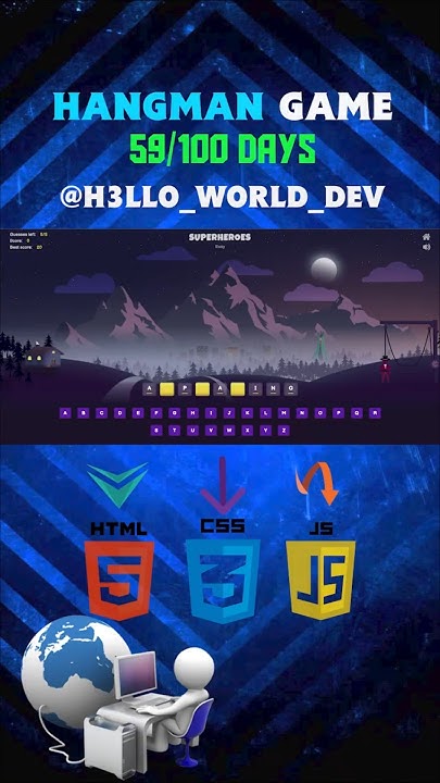HANGMAN GAME USINH HTML, CSS ,JS | Days :- 59 | 100 days project ...