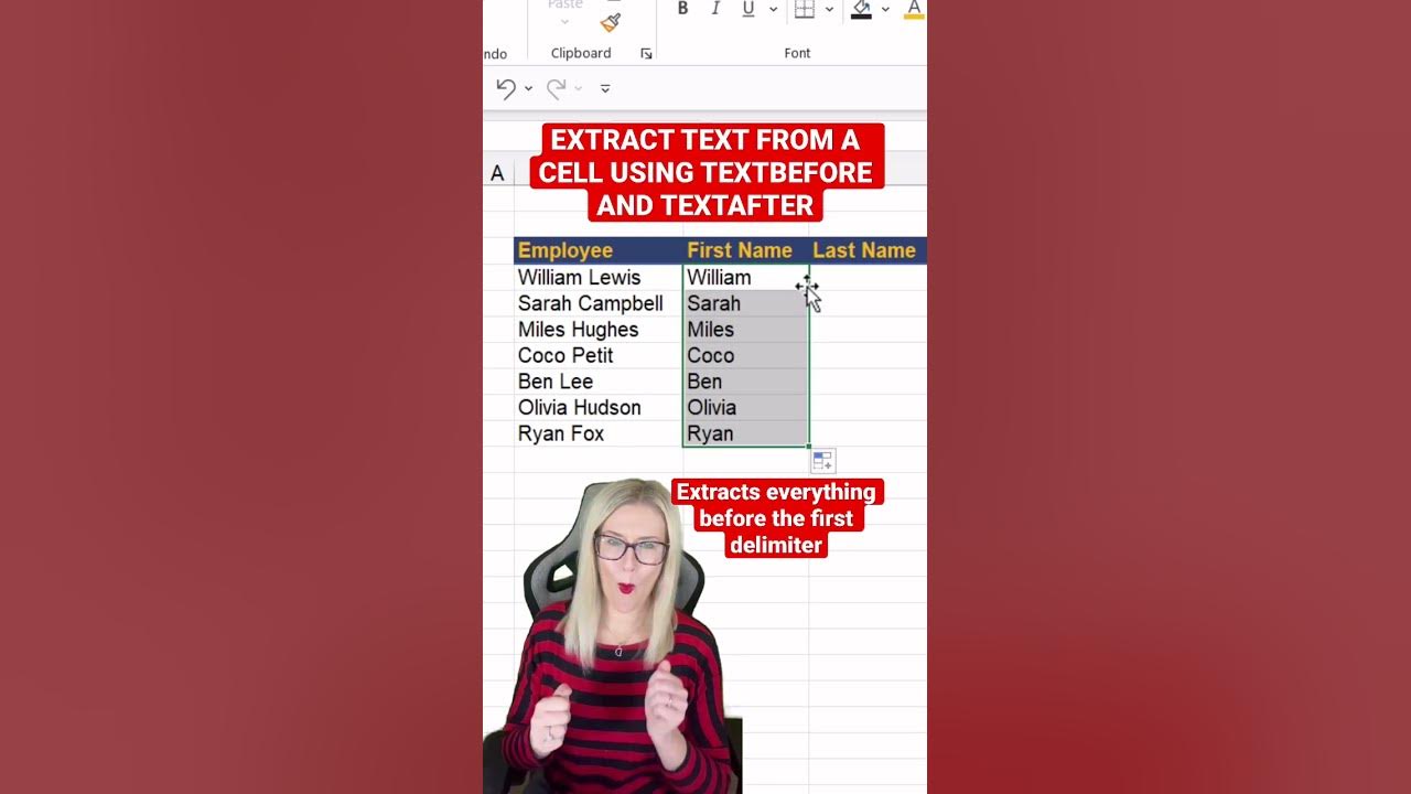 Shorts New Text Functions In Excel To Extract Text From A Cell Textbefore And Textafter