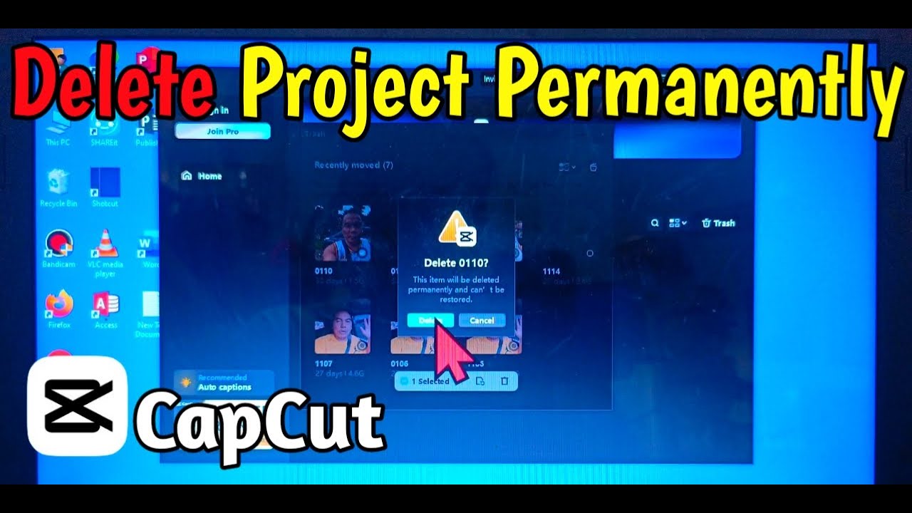 How to Delete Project Permanently in CapCut on Computer - YouTube