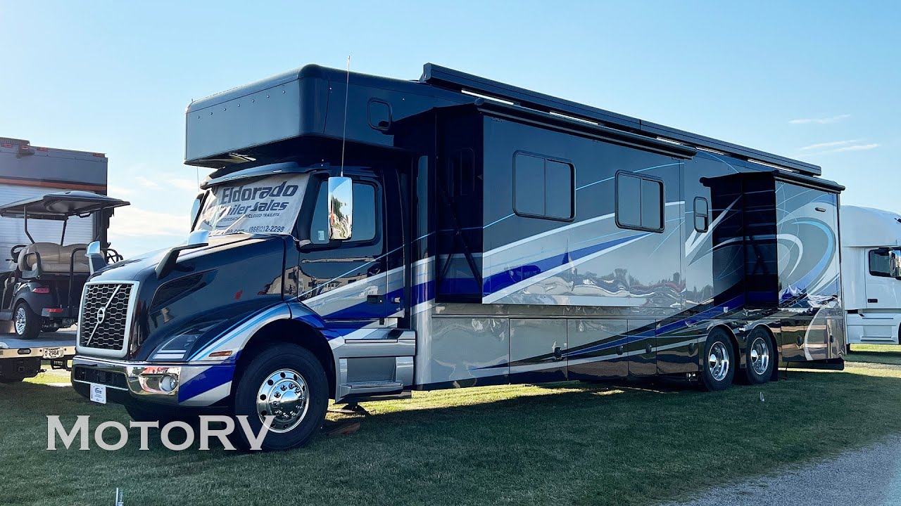$600K Volvo VNR 2023 Show Hauler 500 HP Super C 45' Motorhome - YouTube