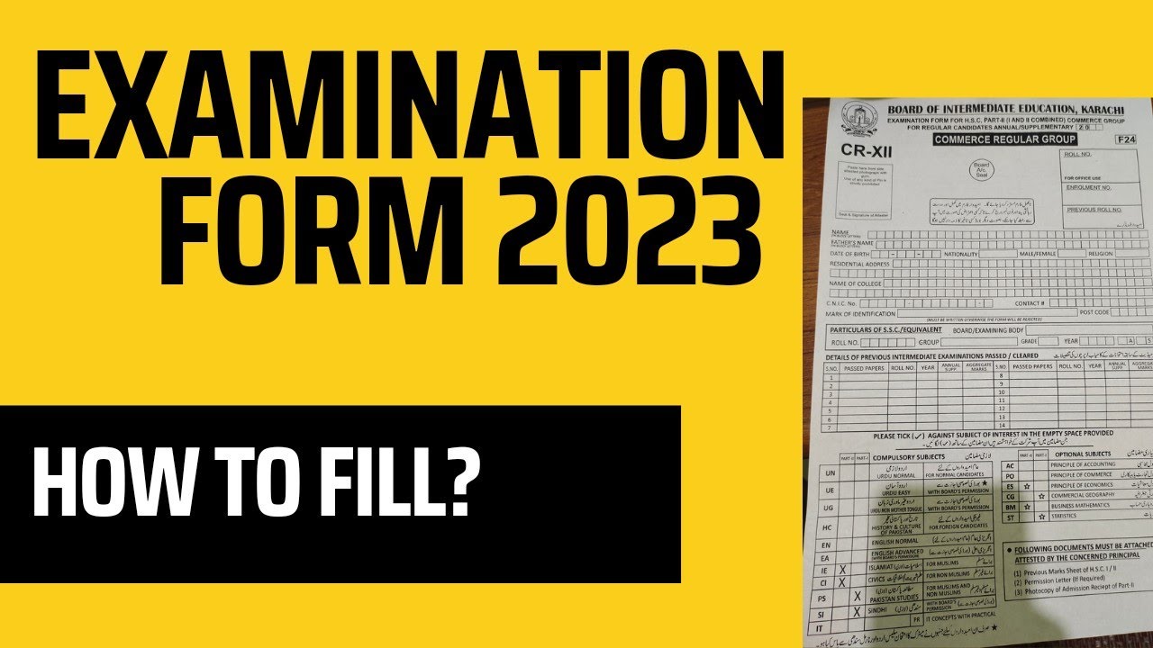 how to fill examination form ? | Xii sindh board| - YouTube