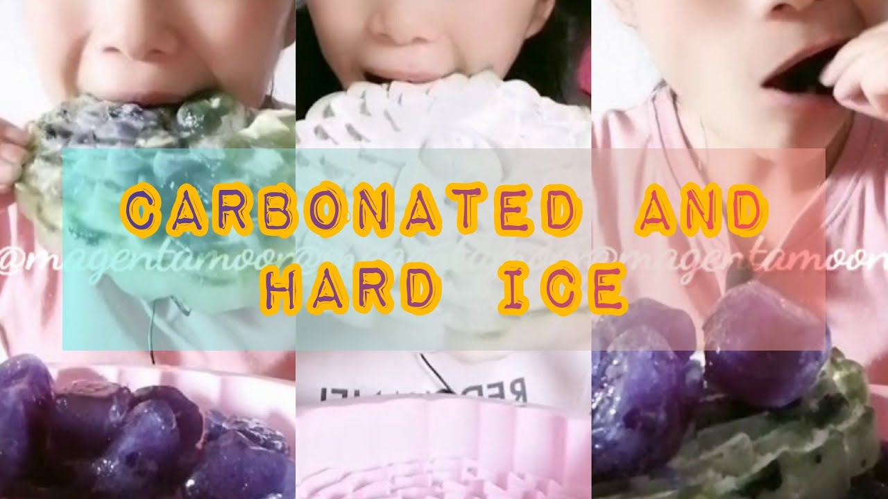 Ice Eating Compilation #55 - Carbonated Ice and Crushed Ice 💚💜 🧊 - YouTube