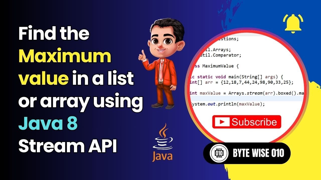 Java 8: Find the Maximum Value in a List (in One Line!) 🥇 - YouTube
