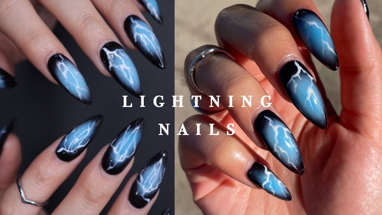 ⚡️ Lightning Nails ⚡️/ Witch Vibes 🧝🏻‍♀️ Gel X Nails at home Aura Nails ...