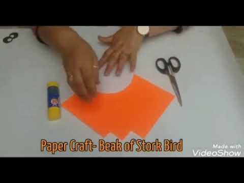 Paper folding craft : beak of stork bird. - YouTube