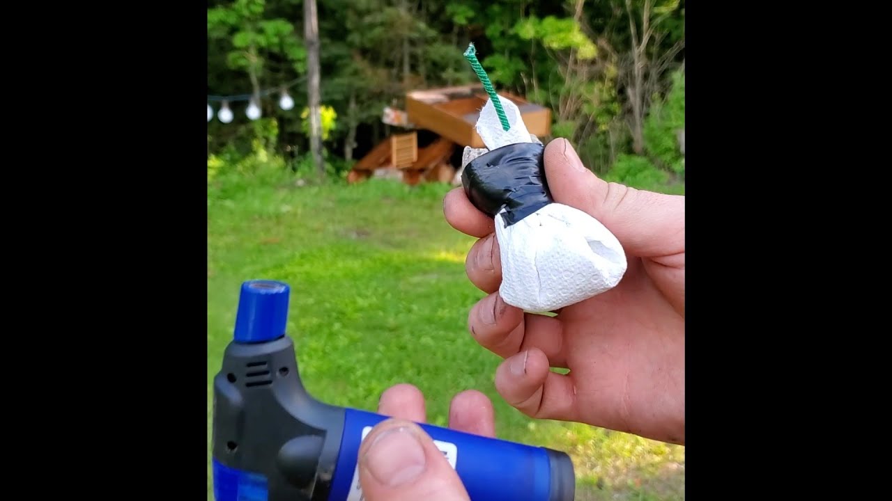 Gas on a Burnpile w/ Black Powder Ignition - YouTube