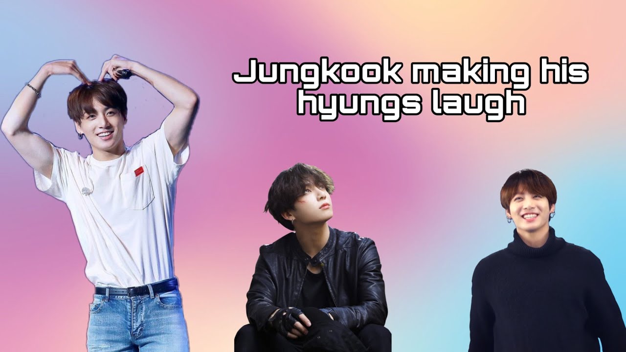 jungkook making his hyungs laugh - YouTube