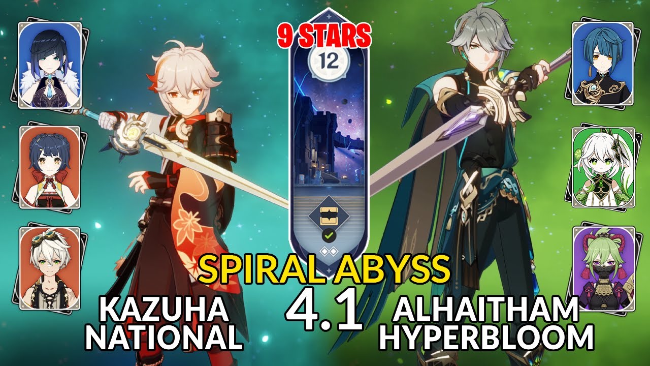 New 4.1 Spiral Abyss│Kazuha National & Alhaitham Hyperbloom | Floor 12 ...