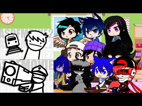 Gacha crew react to asdf movie part 1 @TomSka ￼￼￼