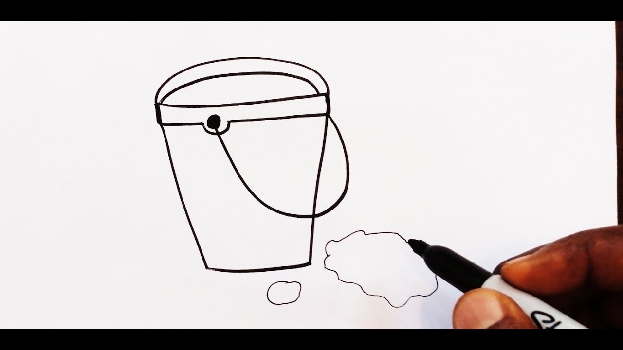 How To Draw A Bucket of water step by step for kids. - YouTube