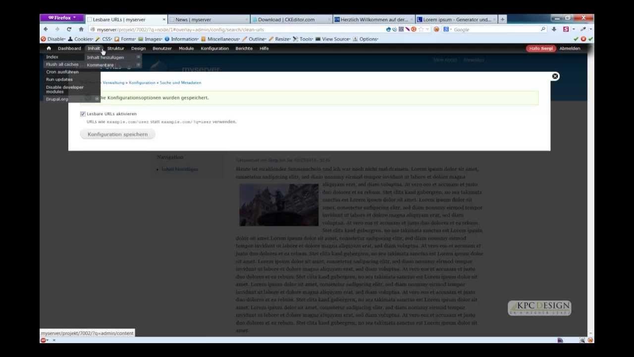 06 Drupal CleanURLs aktivieren und die Pfade mit Pathauto richtig setzten - YouTube