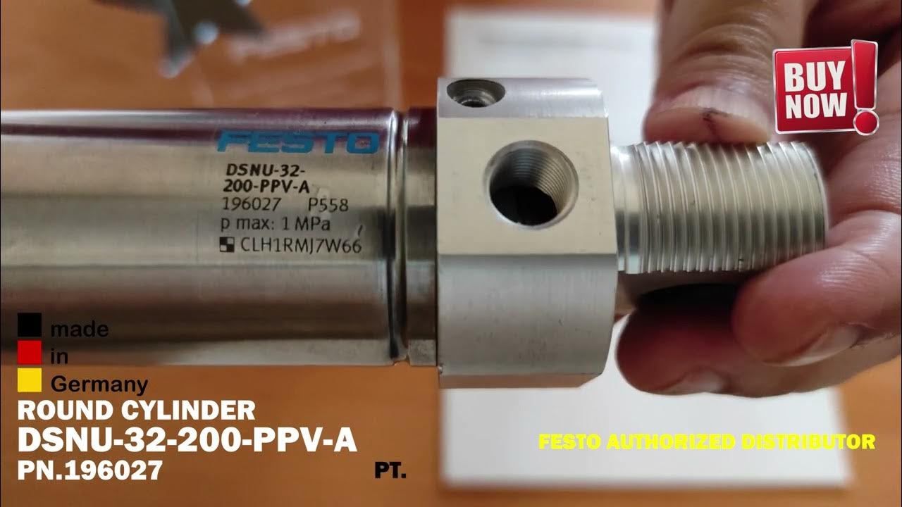 FESTO ROUND CYLINDER DSNU-32-200-PPV-A PN.196027 - YouTube