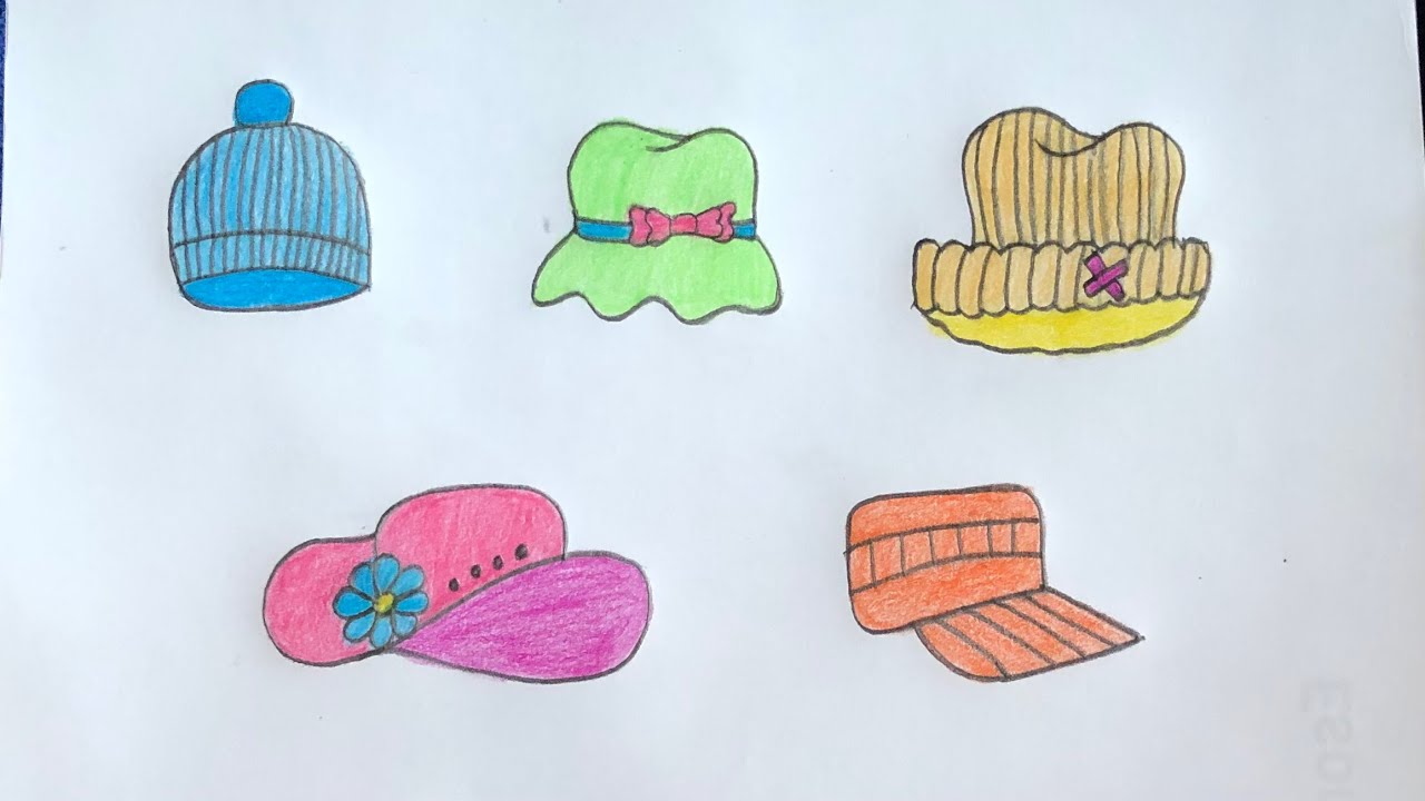 Different types of cap design drawing easy / Cap design drawing ...