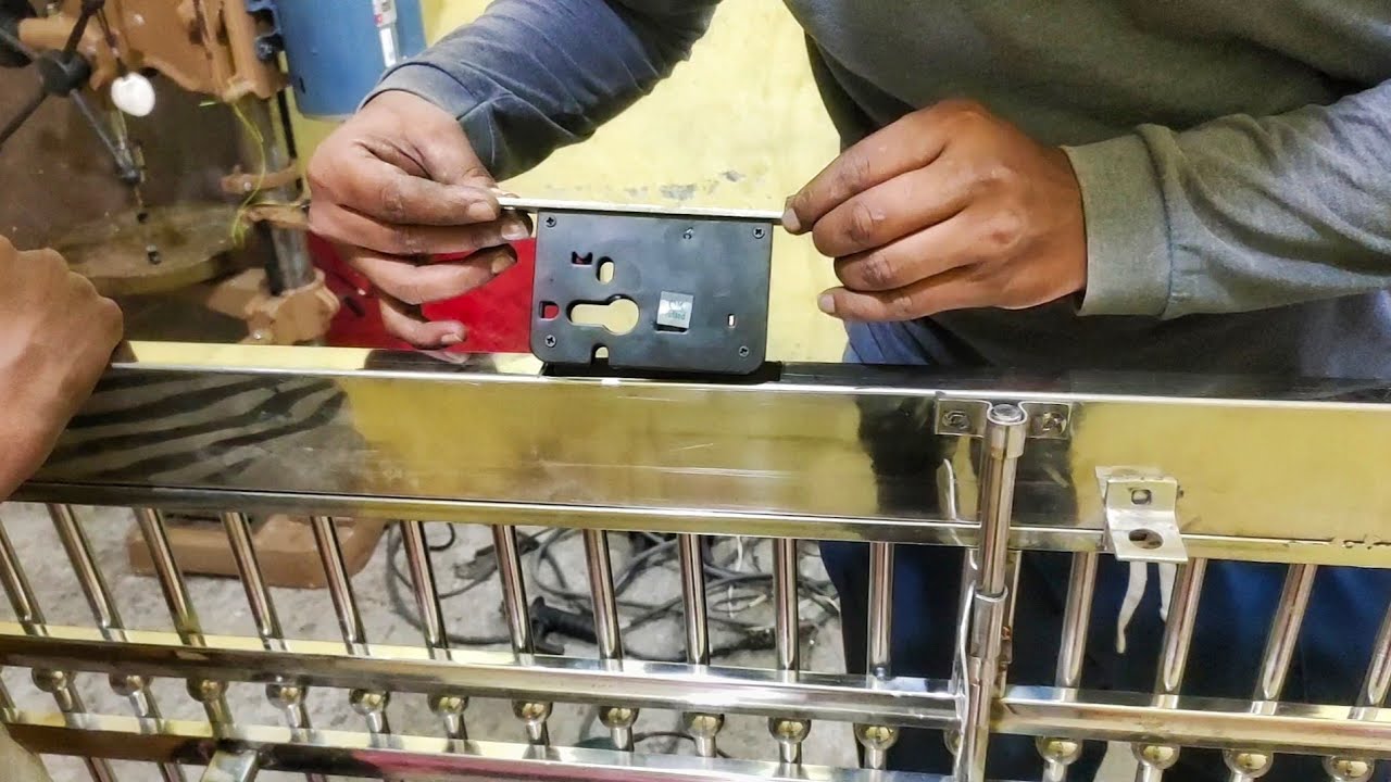 Stainless Steel door lock installation - do-it-yourself - YouTube