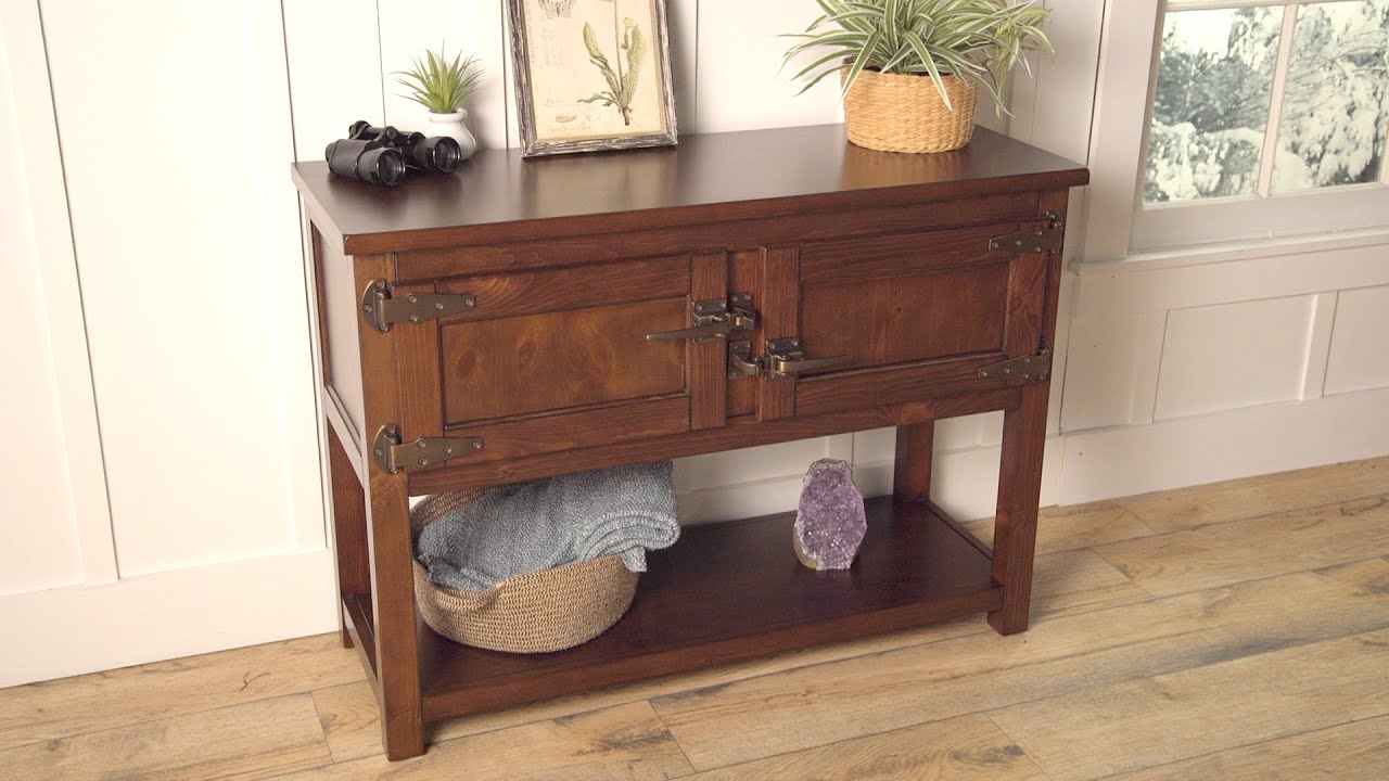 Portland Ice Box Storage Console Table - YouTube
