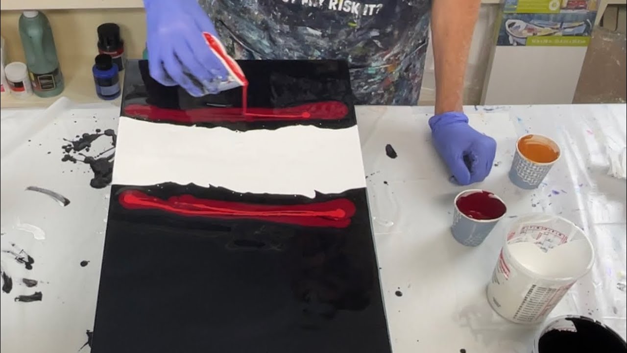 #120 Classic Colors but a Dramatic Dutch Pour-Split Base w/ Reds and ...