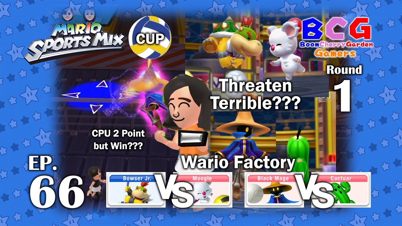Mario Sports Mix Volleyball SS11 (Cup) EP 66 Wario Factory,Bowser Jr ...