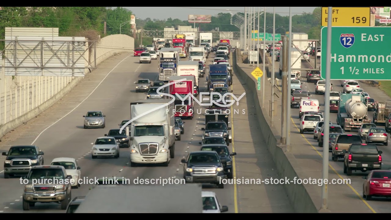 428 Baton Rouge interstate 10 traffic stock footage - YouTube