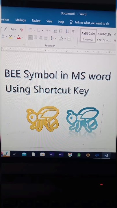 Bee 🐝 Symbol in ms word Shortcut Keysms word tricks #msword #shorts # ...