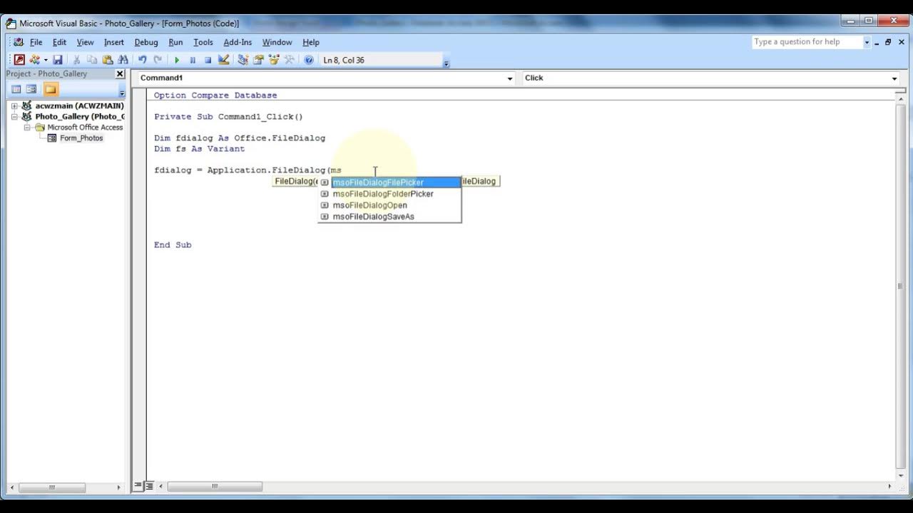 Microsoft Access How To Create Image Object Using Vba 1 - YouTube