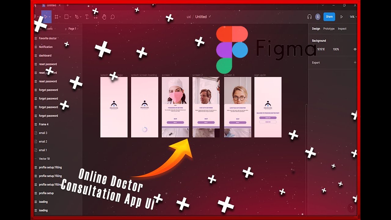 Figma UI Design - Online Doctor Consultation App UI Part - 1 (Time ...