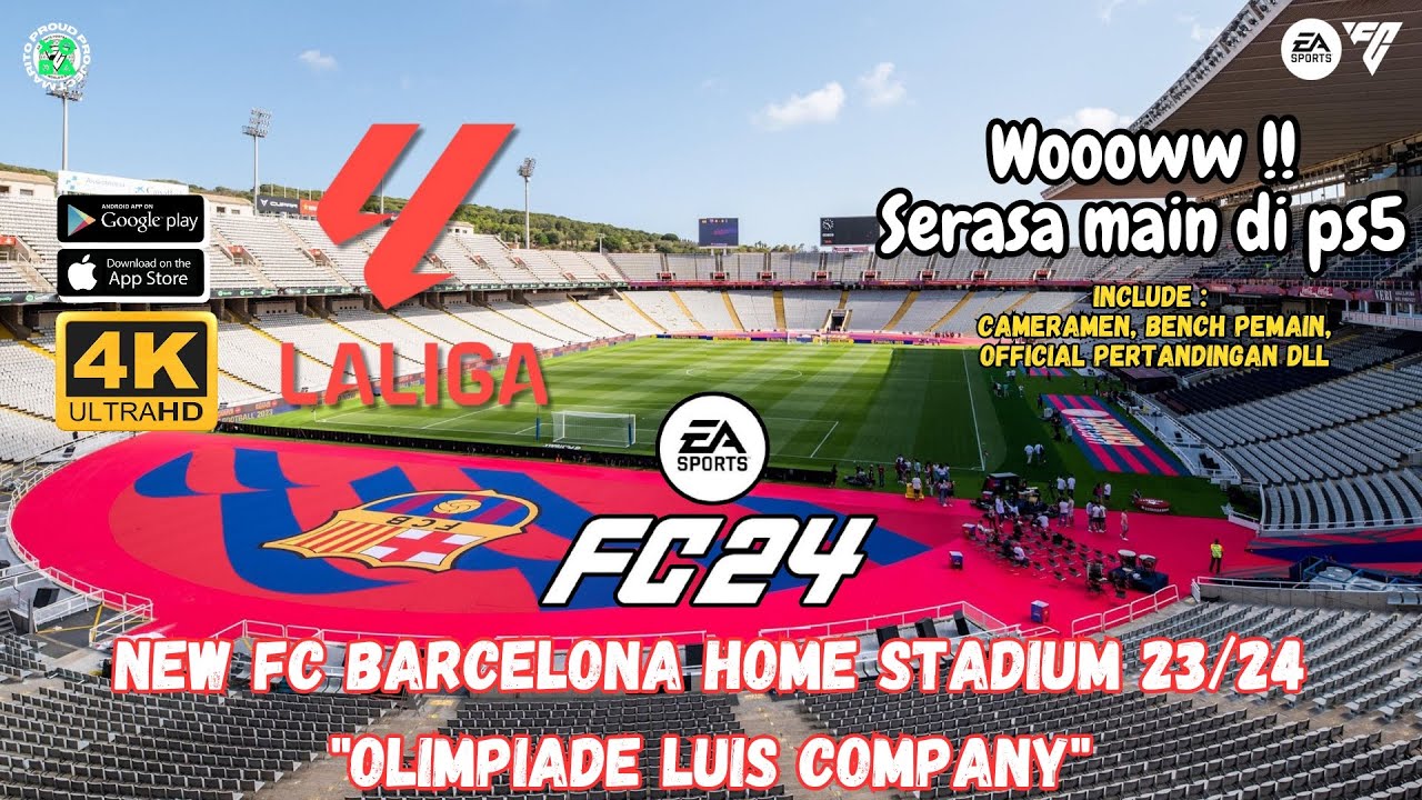 FIF4 16 M0D EA FC 24 MOBILE‼️FC BARCELONA NEW STADIUM HOME‼️OLYMPIC ...