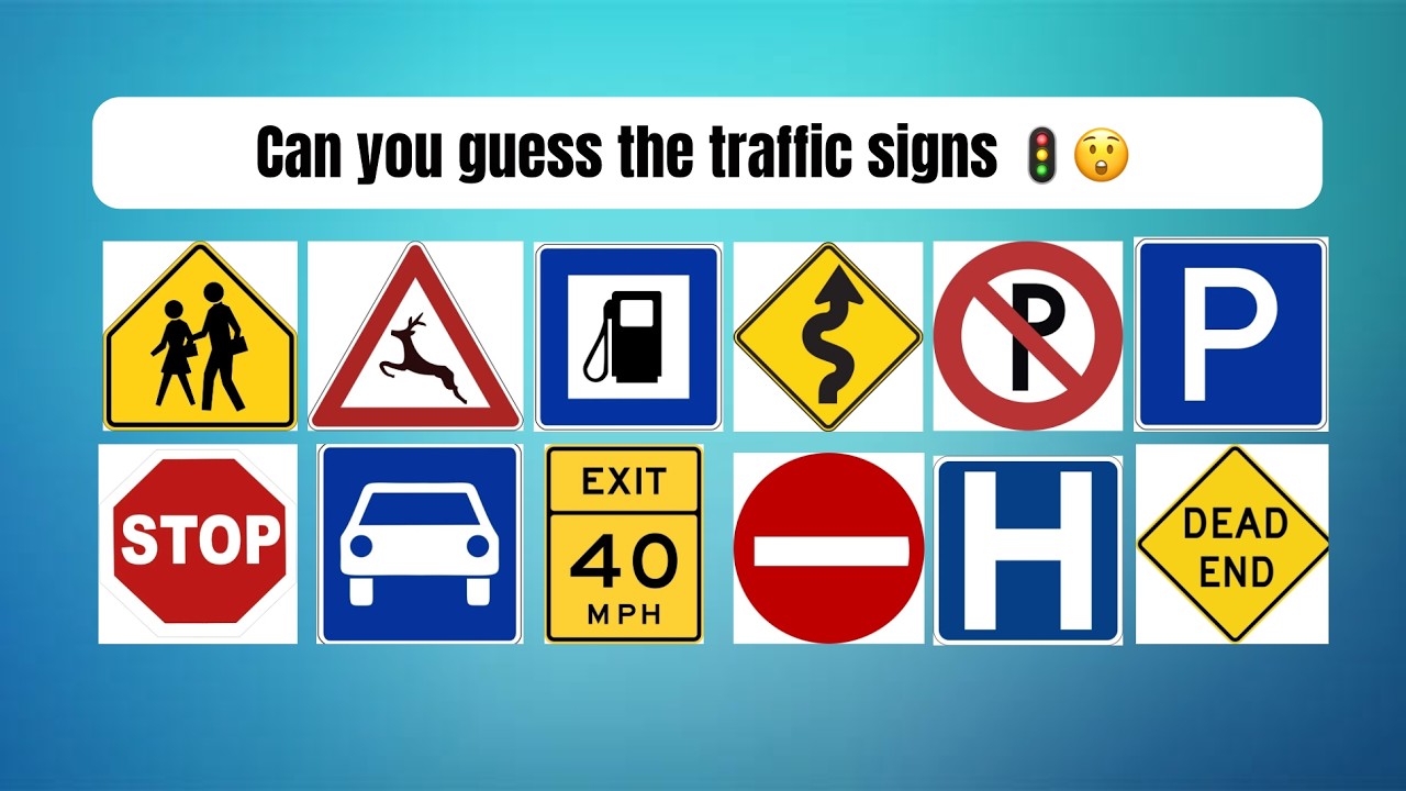 Guess the traffic signs🚦| 20 Questions Challenge - YouTube