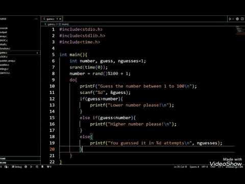 CREATING GAME WITH C PROGRAMMING || NUMBER GUESSING GAME || LEARN IT IN 120 SECONDS - YouTube