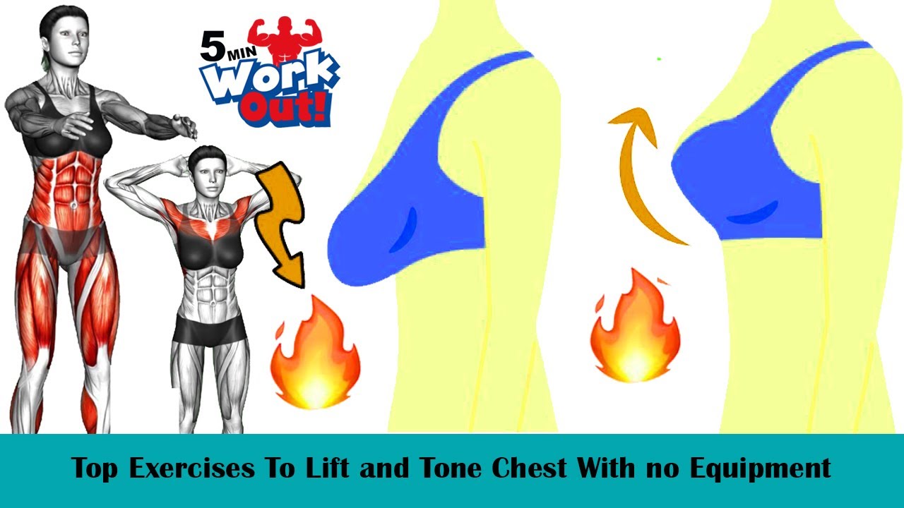 Top Exercises To Lift and Tone Chest With no Equipment By 5 Min Workout ...