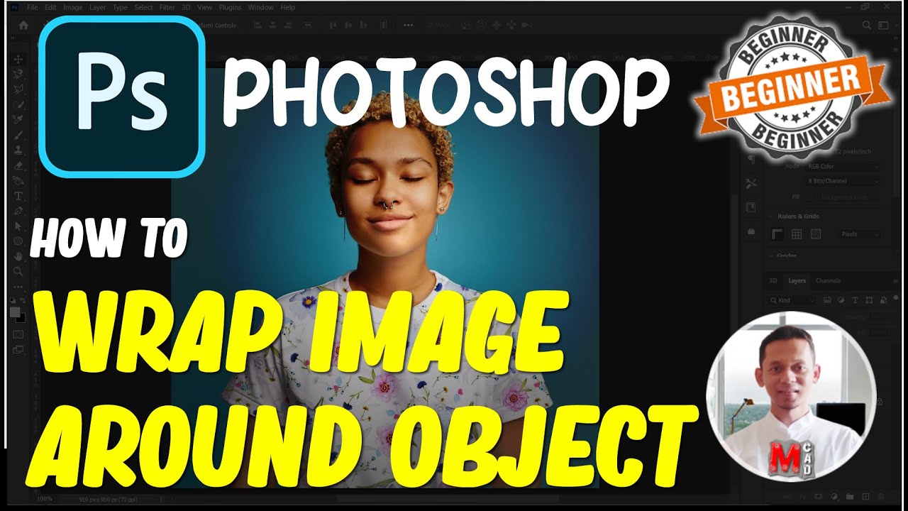 Photoshop How To Wrap Image Around Object - YouTube
