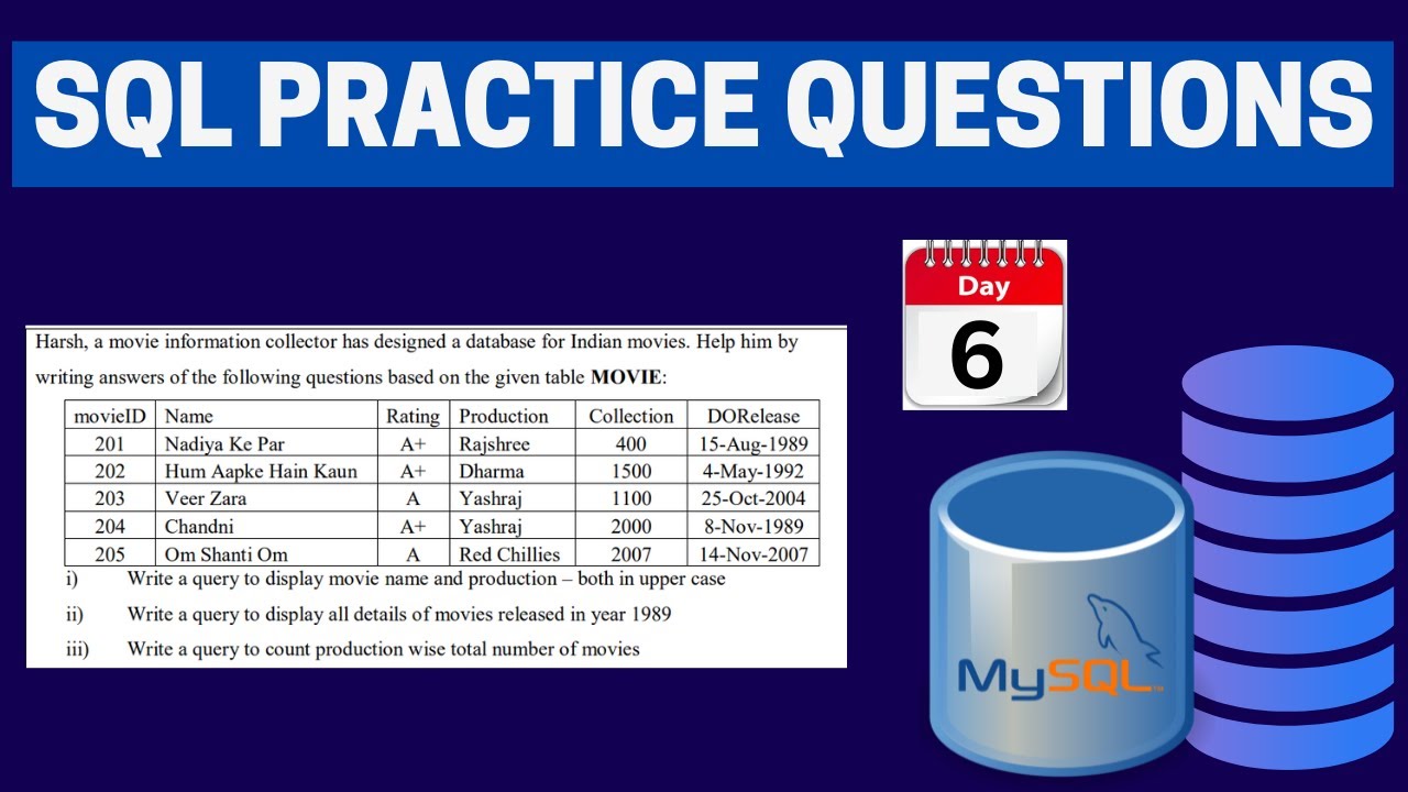 SQL Practice Question 6 #sqlforbeginners #btech #bca #ip # ... SQL Practice Question 6 #sqlforbeginners #btech #bca #ip # ...