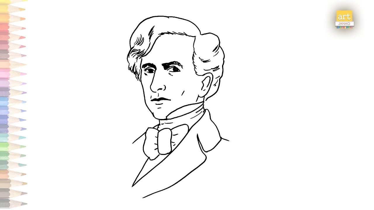 Franklin Pierce portrait drawings | USA President drawings |How to draw ...