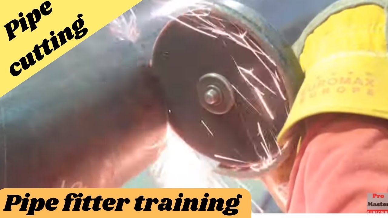 Pipe cutting. Pipefitter training. Pipe fabrication work. Pipe ...