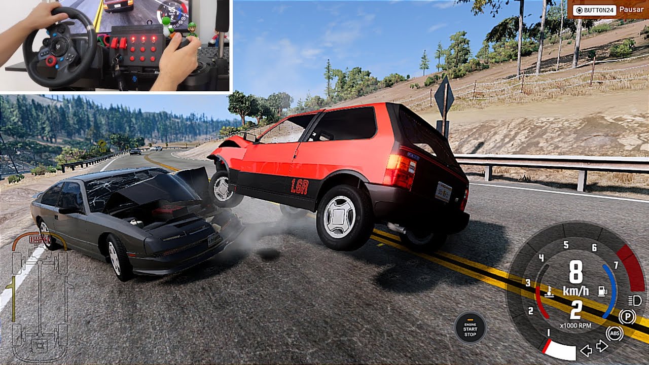 BeamNG Drive - Batendo Uno em Alta velocidade Gameplay - YouTube