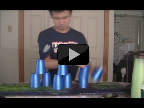 Speed Stacking 3-3-3 Record. 1.55. (August, 2011) - YouTube