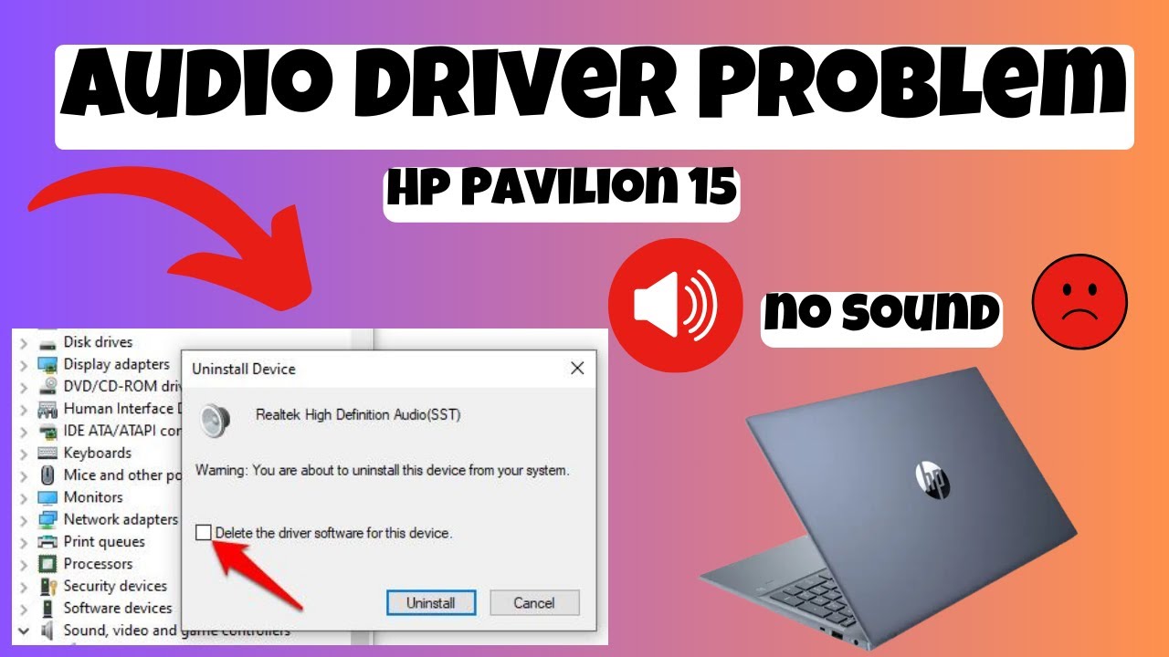 How to Fix Audio problem Hp Pavilion 15 || Audio Drivers Not Working ...