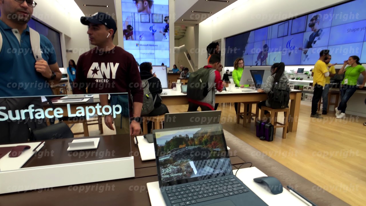 Microsoft store interior in 5th avenue in Manhattan - YouTube