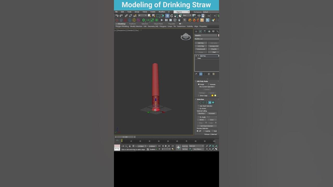 Quick Tutorial: Creating a Drinking Straw in 3Ds Max 🥤 #shorts #drinkingstraw #modelingtips ...