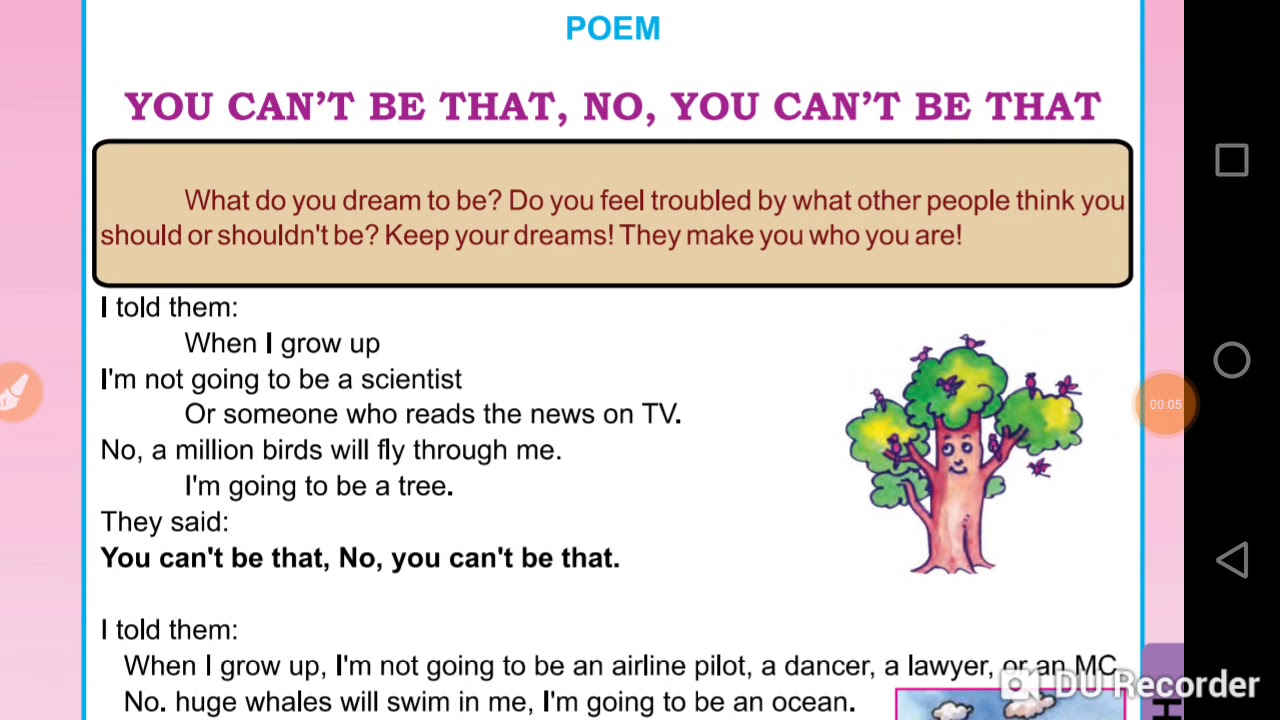 You can't be that poem. General English - YouTube
