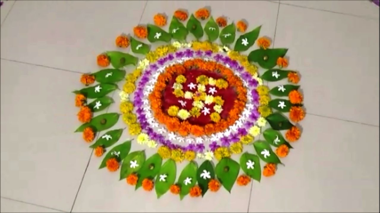 Creative Flower Rangoli Designs | Best Flower Site